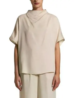 Peserico Draped Top With Bead-trim Detailing - Neutrals
