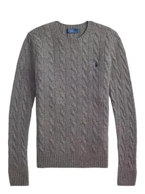 Polo Ralph Lauren Cable-knit Embroidered Logo Sweater - Grey