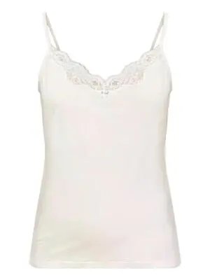 Hanro Dana Lace-trim Pajama Top - Neutrals