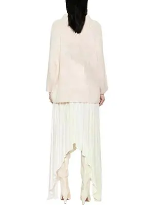 EMERSON RENALDI Ribbed-knit Batwing-sleeve Top - Neutrals