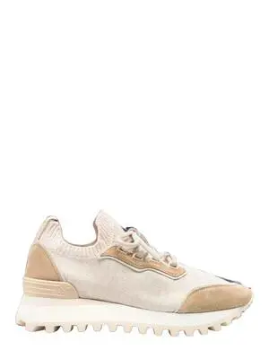 ELEVENTY Eleventy Suede-Panneled Knit Sneakers