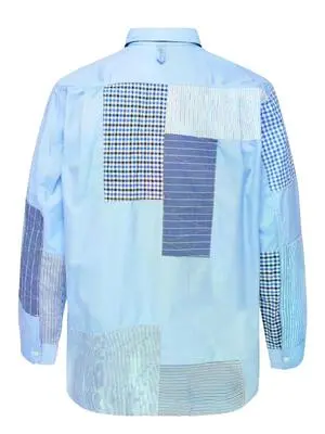 Junya Watanabe Patchwork-design Long-sleeve Shirt - Blue
