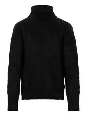 UMA WANG Roll Neck Brushed Sweater - Black