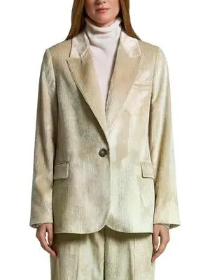 Peserico Corduroy Effect Single-breasted Blazer - Neutrals