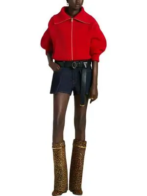 Givenchy Pleated Denim Shorts - Blue