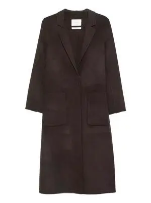 VICOLO Notched Lapels Patch Pocket Coat - Brown