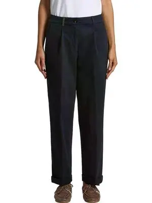 Peserico Pleated Turn-up Trousers - Blue