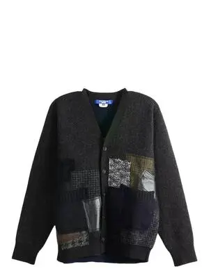 Junya Watanabe Patchwork V-neck Cardigan - Grey