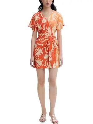 NEVER FULLY DRESSED NEVER FULLY DRESSED Abstract Print Wrap Mini Dress