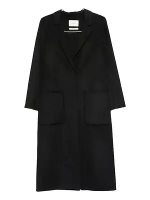 VICOLO Notched Lapels Single-breasted Coat - Black