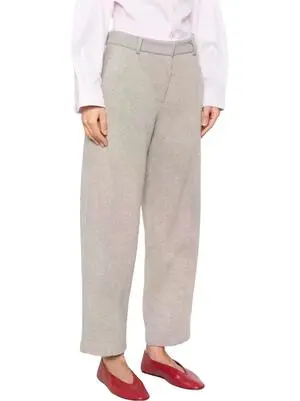PANICALE Beige Knitted Straight-leg Trousers - Neutrals