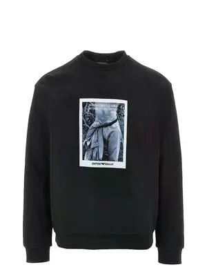 Emporio Armani Signature Capsule Graphic-print Sweatshirt - Black