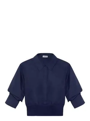 Simkhai SIMKHAI Stiles Ribbed-Waist Shirt Blue