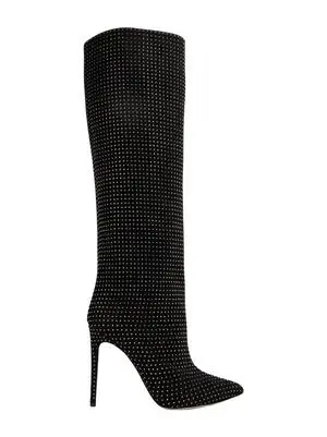 Paris Texas Holly 105mm Crystal-embellished Boots - Black