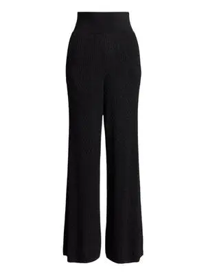 Polo Ralph Lauren Polo Ralph Lauren Cable-Knit Wide-Leg Trousers Black