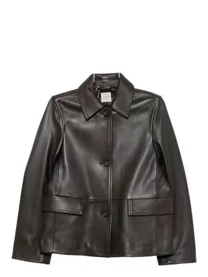 TOTÊME TOTEME Collared Grained-Leather Jacket
