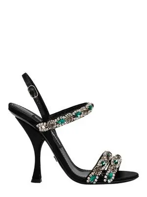 Dolce & Gabbana Embellished Stiletto Sandals - Black