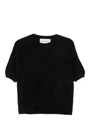 EMERSON RENALDI Cashmere Short Sleeve Sweater - Grey