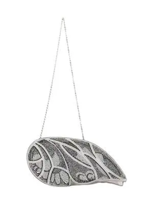 RODO Rodo Crystal-Embellished Suede Shoulder Bag