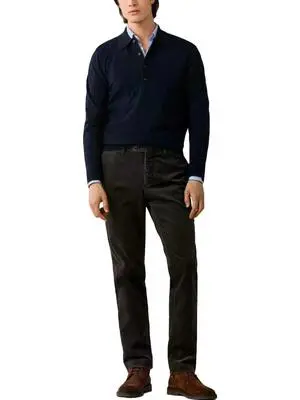 HACKETT LONDON Knitted Polo Knit - Blue