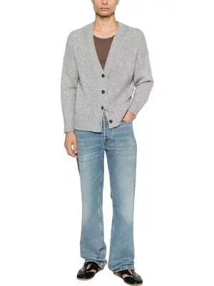EMERSON RENALDI Mélange-effect V-neck Cardigan - Grey