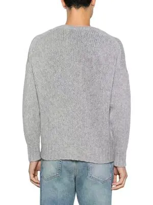 EMERSON RENALDI Mélange-effect V-neck Cardigan - Grey