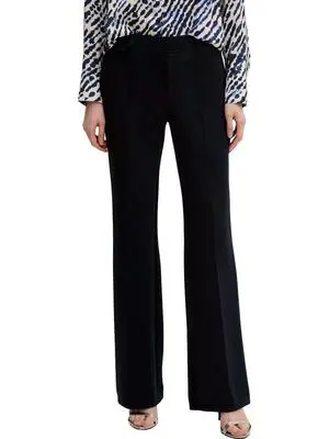 OUI Pressed-crease Flared-leg Trousers - Blue