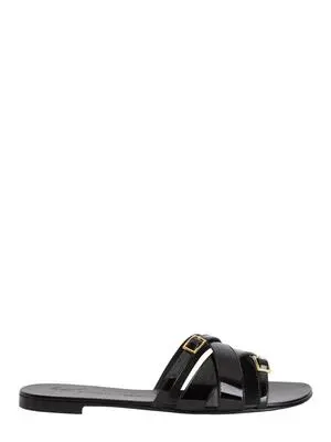 GIUSEPPE ZANOTTI Alhima Buckle Slide Sandals - Black