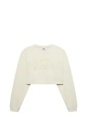 Gcds Logo Cropped Sweatshirt - Bone