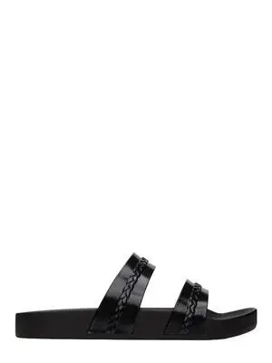 ANCIENT GREEK SANDALS Ancient Greek Sandals Meli Double-Strap Slides Black