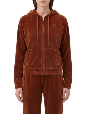 TOM FORD Velour Zip-up Hoodie - Hazel