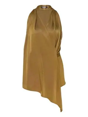 CLUB21 COLLECTION Clemence Asymmetric Wrap Top - Brown