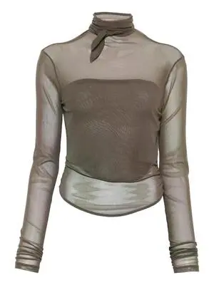 LEMAIRE Ballerina Foulard Sheer Top - Brown