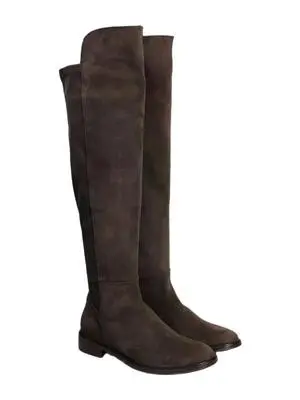 JULIE DEE Suede Over-the-knee Boots With Side Zip - Brown