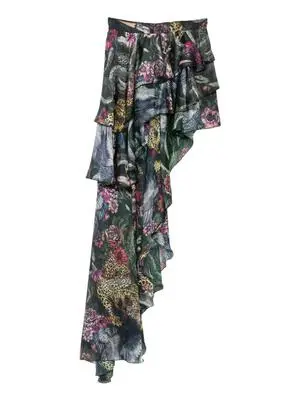 Just Cavalli Ruffled Asymmetric Hem Skirt - Black