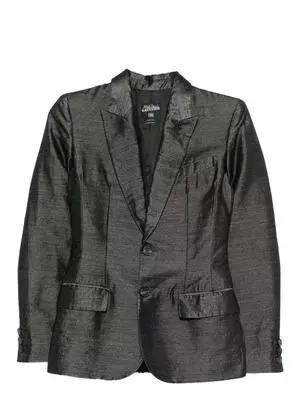 JEAN PAUL GAULTIER Zebra-appliqué Silk Blazer - Grey