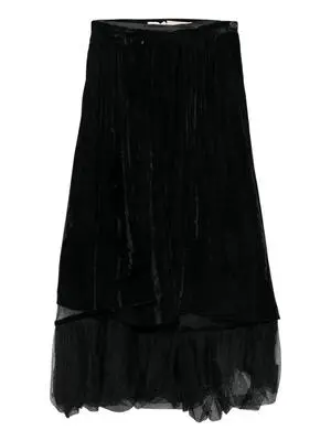 ROMEO GIGLI Romeo Gigli 1990s Velvet Layered Midi Skirt
