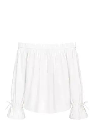 CLUB21 COLLECTION Vita Blouse Off-shoulder Ruffled Sleeve Blouse - White
