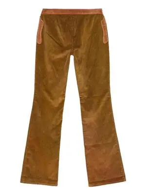 DOLCE & GABBANA Dolce & Gabbana 2000s Leaf Appliqué Corduroy Flared Trousers