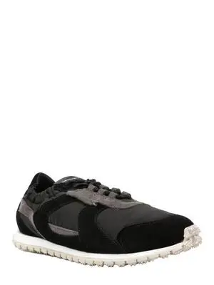 Emporio Armani Suede Panelled Sneakers - Black