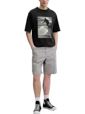Oakley Cargo Shorts With Embroidered Detail - Grey