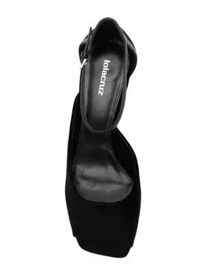 LOLA CRUZ Lola Cruz Ankle Strap Peep-Toe Pumps