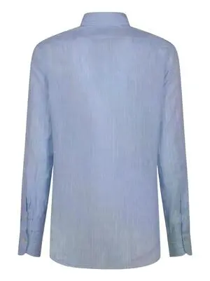 FINAMORE 1925 Vertical-stripe Button-down Shirt - Blue