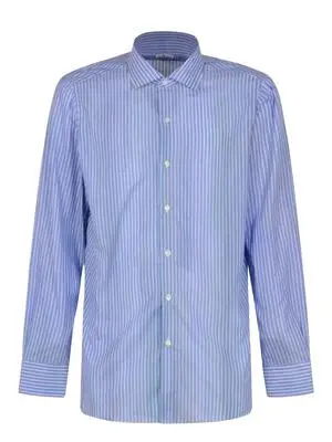 FINAMORE 1925 Vertical-stripe Shirt - Blue