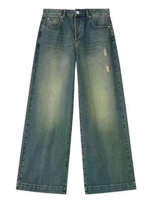 B+AB Distressed Wide-leg Jeans - Blue