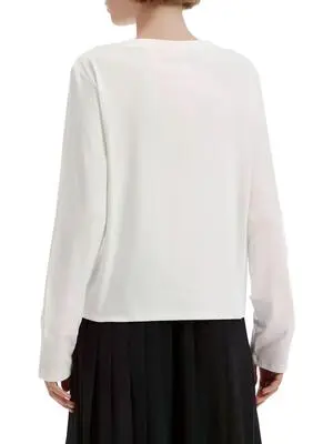 TOUT A COUP Graphic Print Long Sleeve Crewneck T-shirt - White