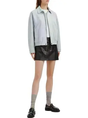 B+AB Suede Effect Elasticated Hem Jacket - Blue