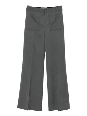 Victoria Beckham Victoria Beckham Alina Patch-Pocket Wide-Leg Trousers Grey