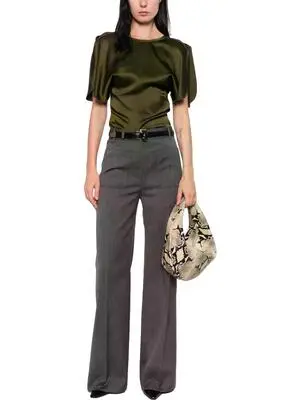 Victoria Beckham Victoria Beckham Alina Patch-Pocket Wide-Leg Trousers Grey