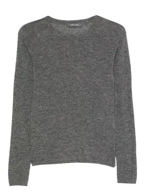 PHILO-SOFIE Philo-Sofie Fine Knit Round Neck Long Sleeve Top Grey